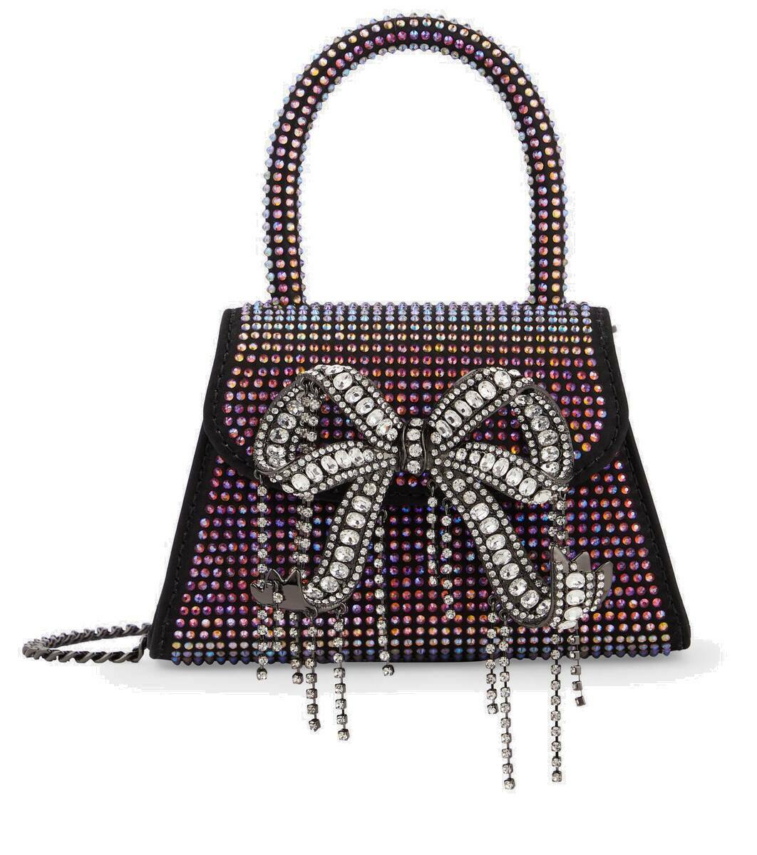 Self-Portrait The Bow Micro embellished tote bag Self-Portrait