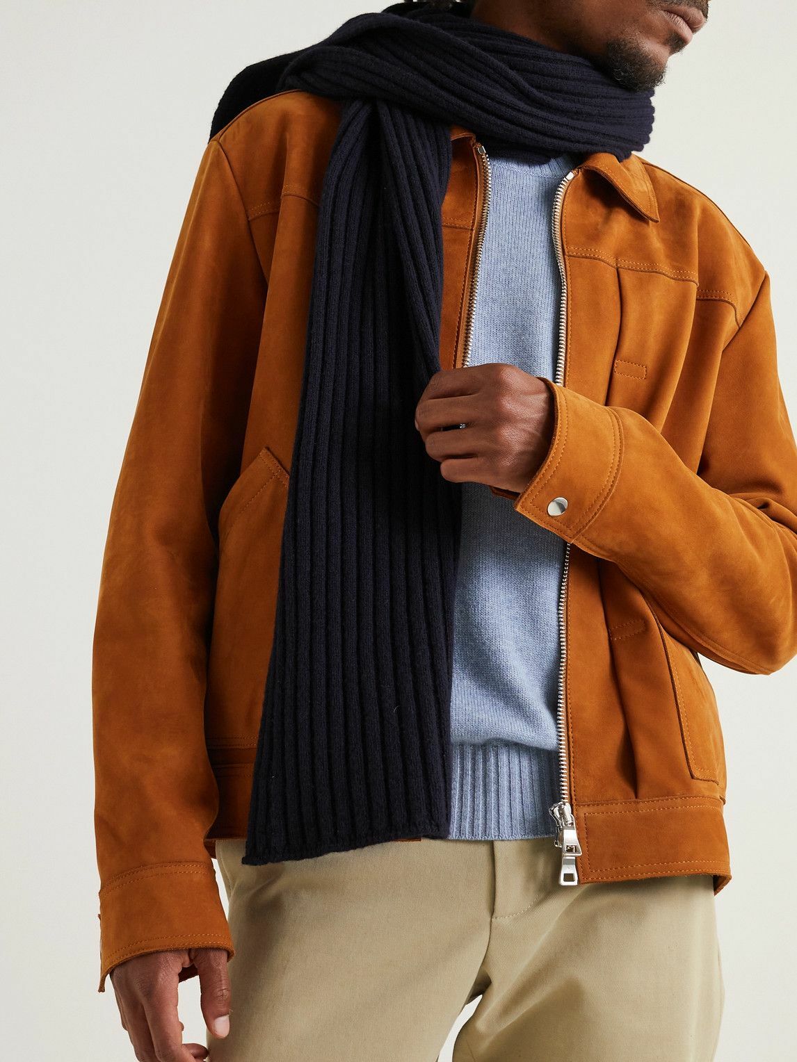 De Petrillo - Ribbed Wool and Cashmere-Blend Scarf De Petrillo