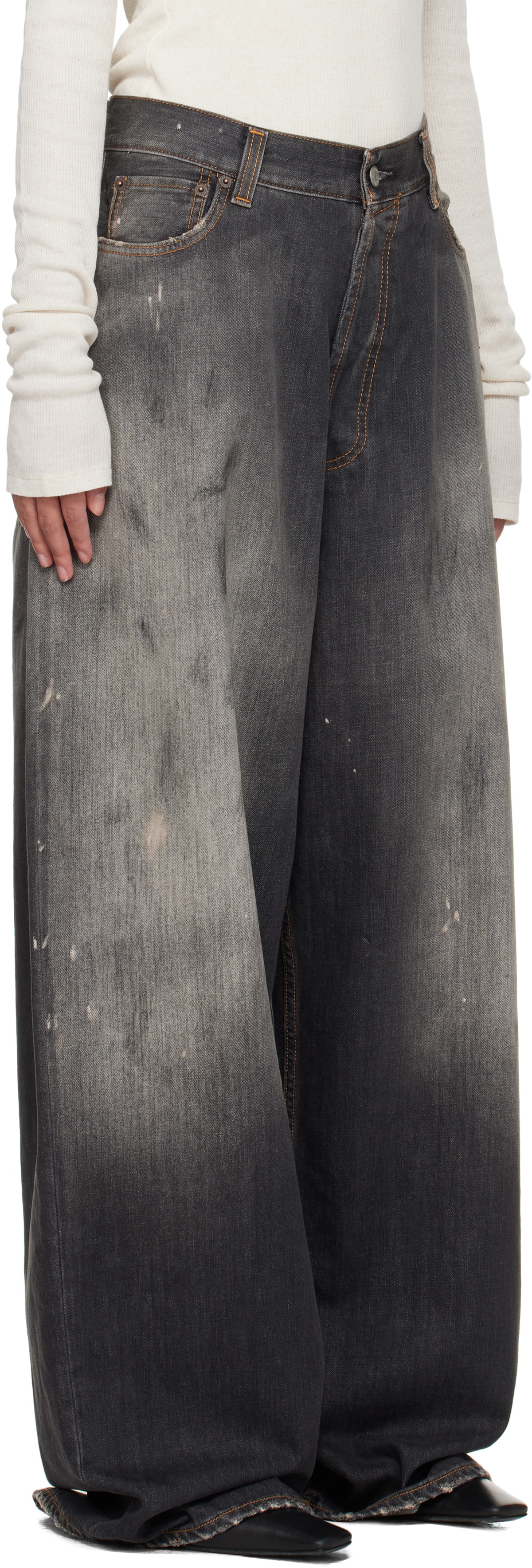 Acne Studios Black Super Baggy Fit 2023F Jeans Acne Studios