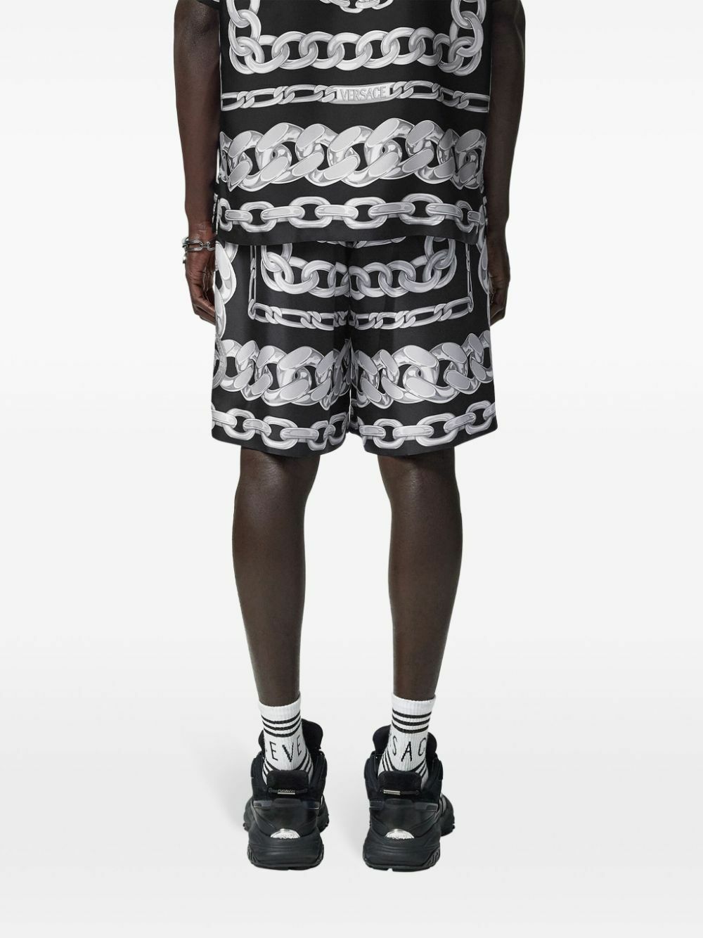 Versace Chain-Print Track Shorts Versace