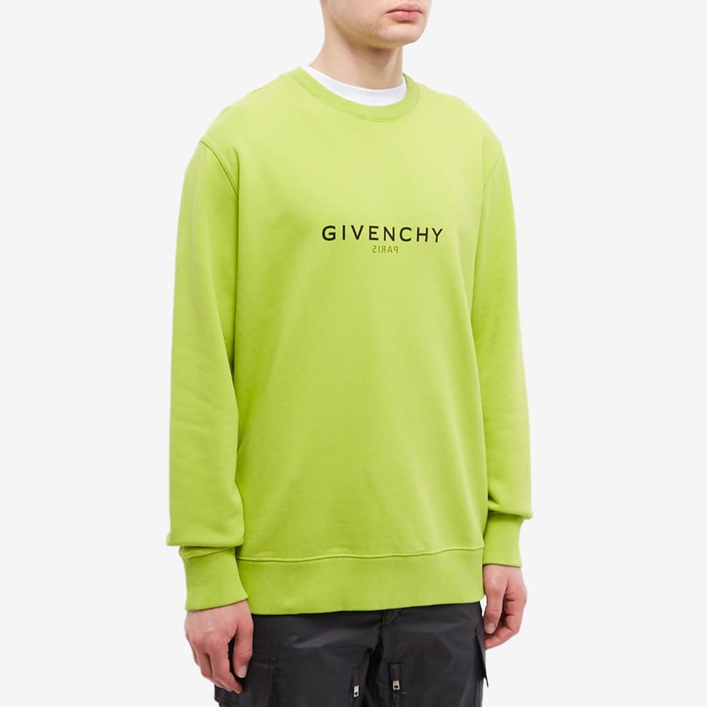 Givenchy Men's Reverse Print Classic Crew Sweat in Citrus Green Givenchy