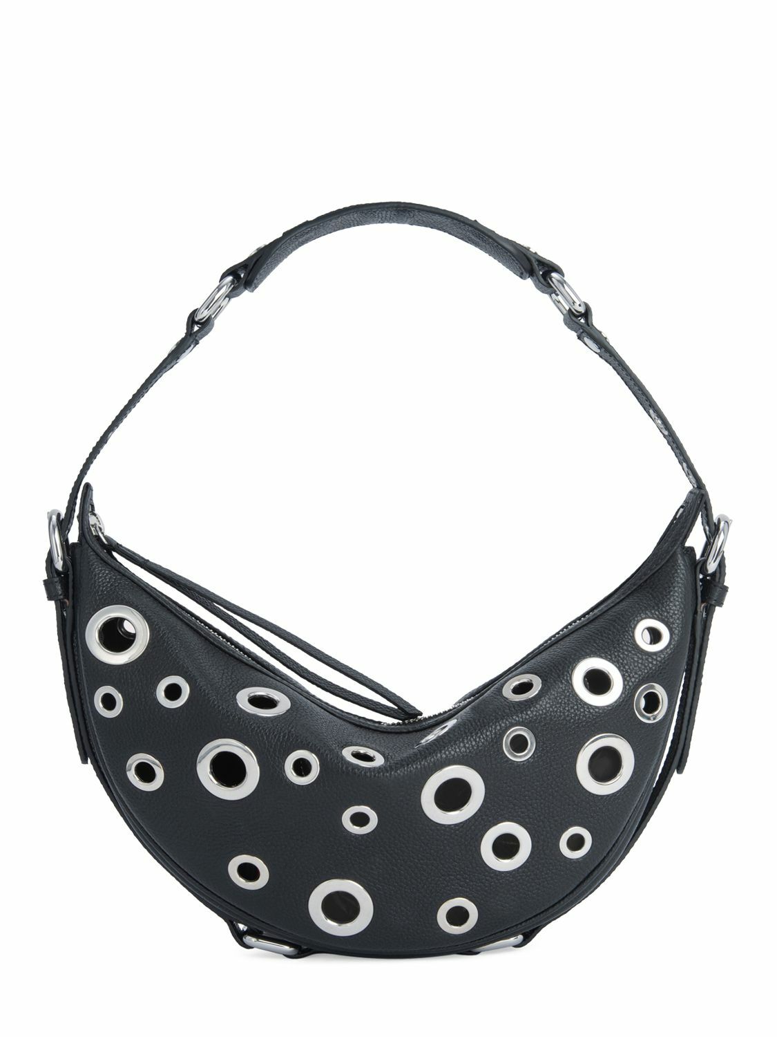 BY FAR - Small Gib Grain Leather & Eyelets Bag By Far