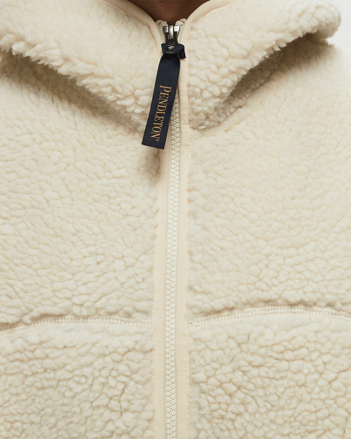 Pendleton Boa Zip Hoodie Ivory Harding White - Mens - Fleece Jackets ...