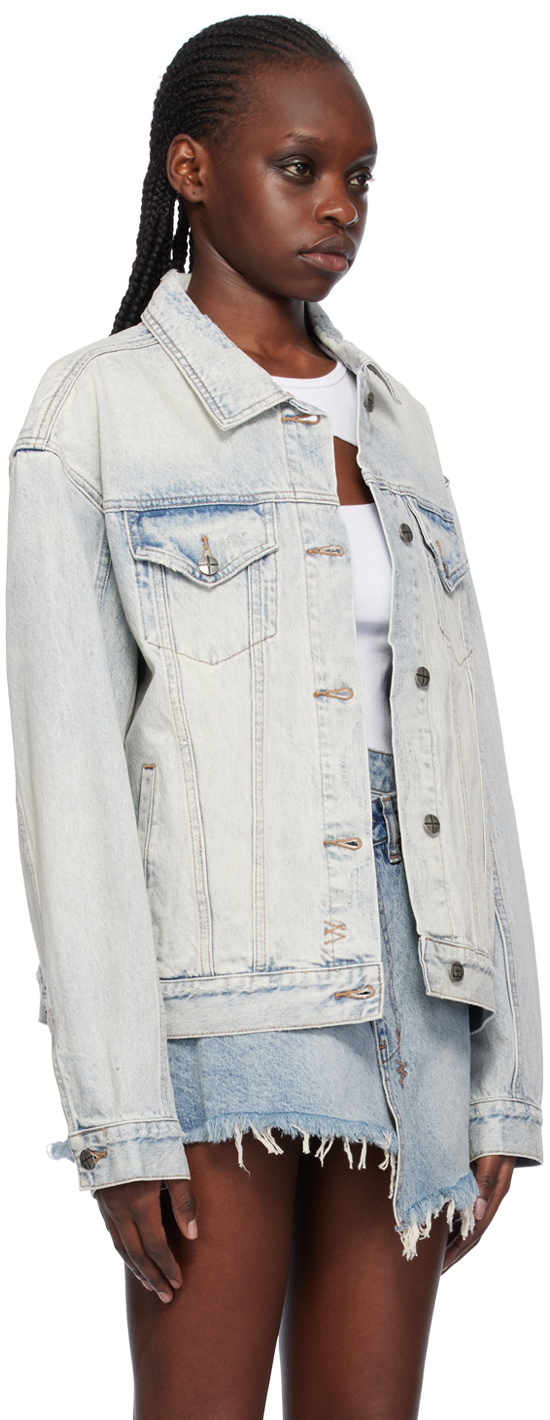Ksubi Blue Oversized Denim Jacket Ksubi