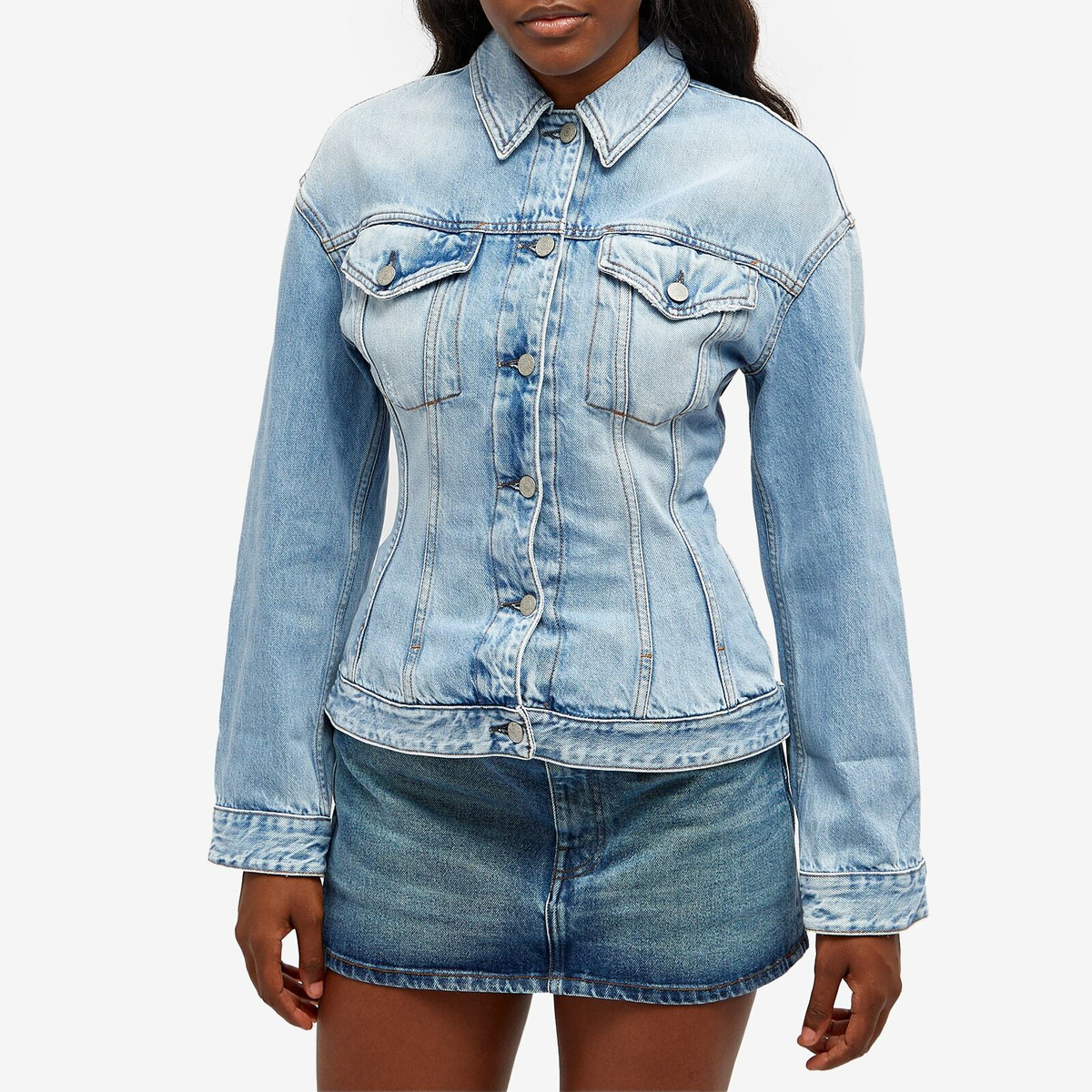 Acne Studios Women's Osanna Denim Jacket in Light Blue Acne Studios