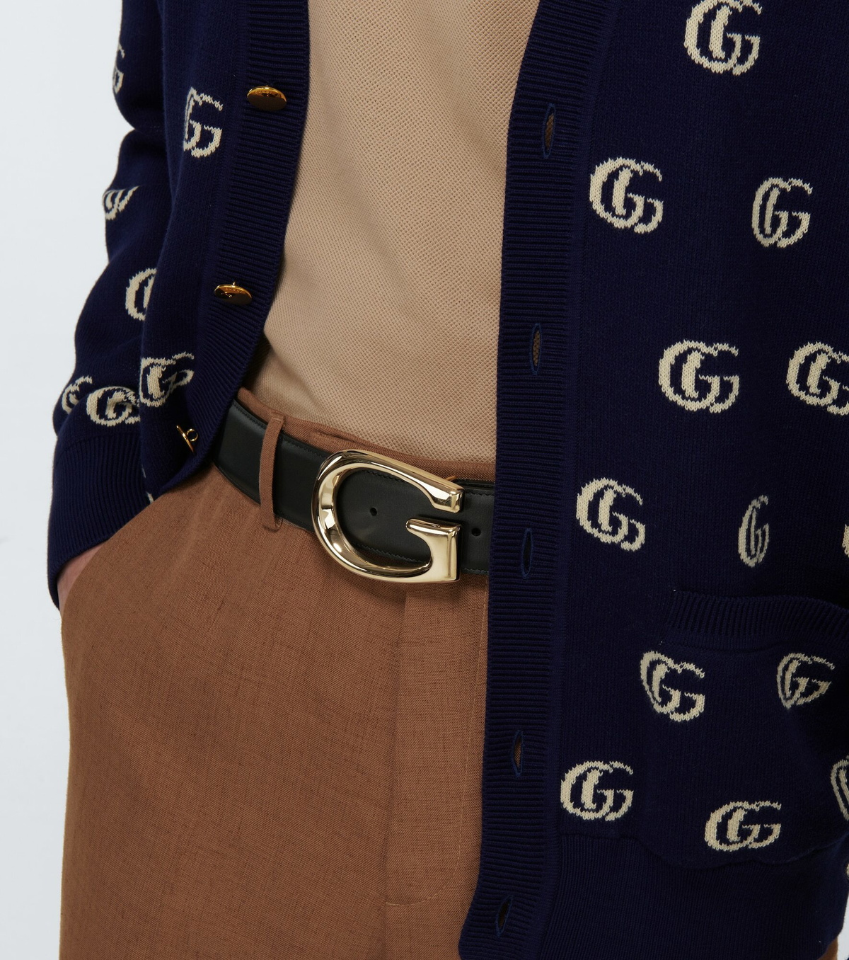 Gucci - G buckle leather belt Gucci