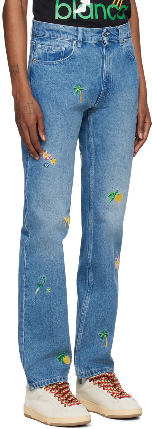 Casablanca Blue Motif Jeans Casablanca