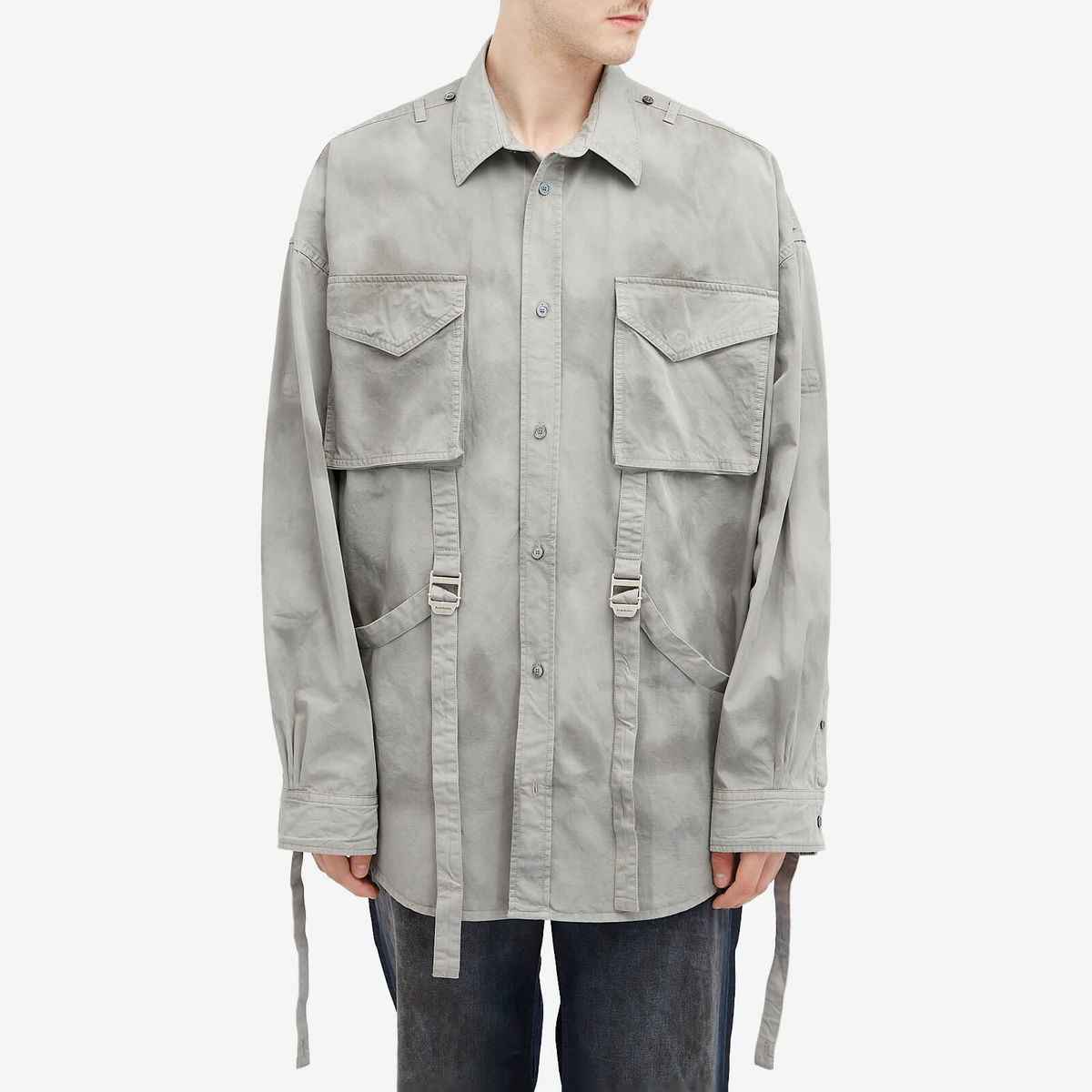 Acne Studios Men's Siguel Cotton Twill Overshirt in Mid Grey Acne Studios