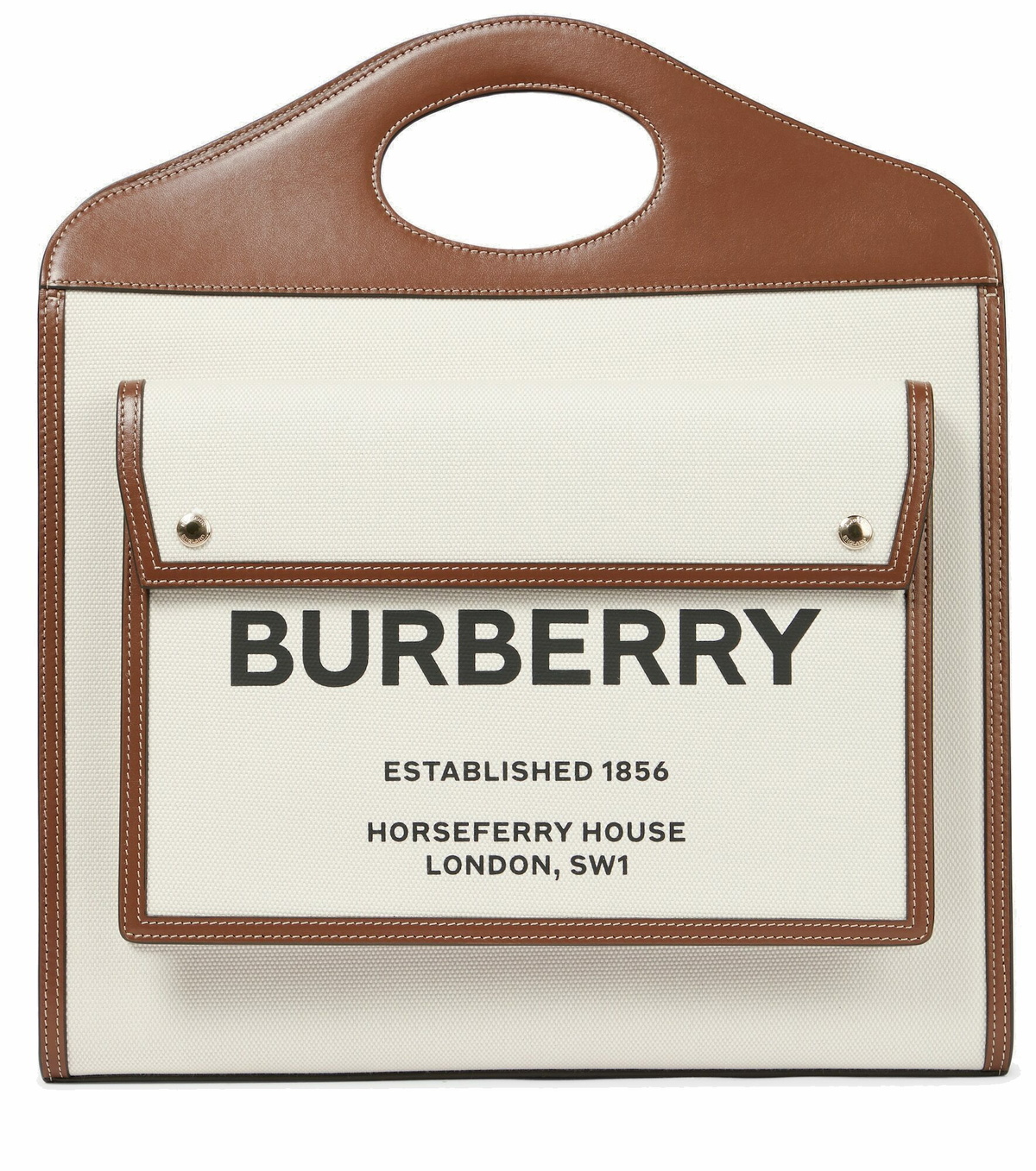 Burberry - Pocket Medium leather-trimmed canvas tote Burberry