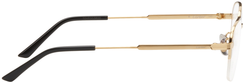 Cartier Gold Half-Rim Rectangular Glasses Cartier