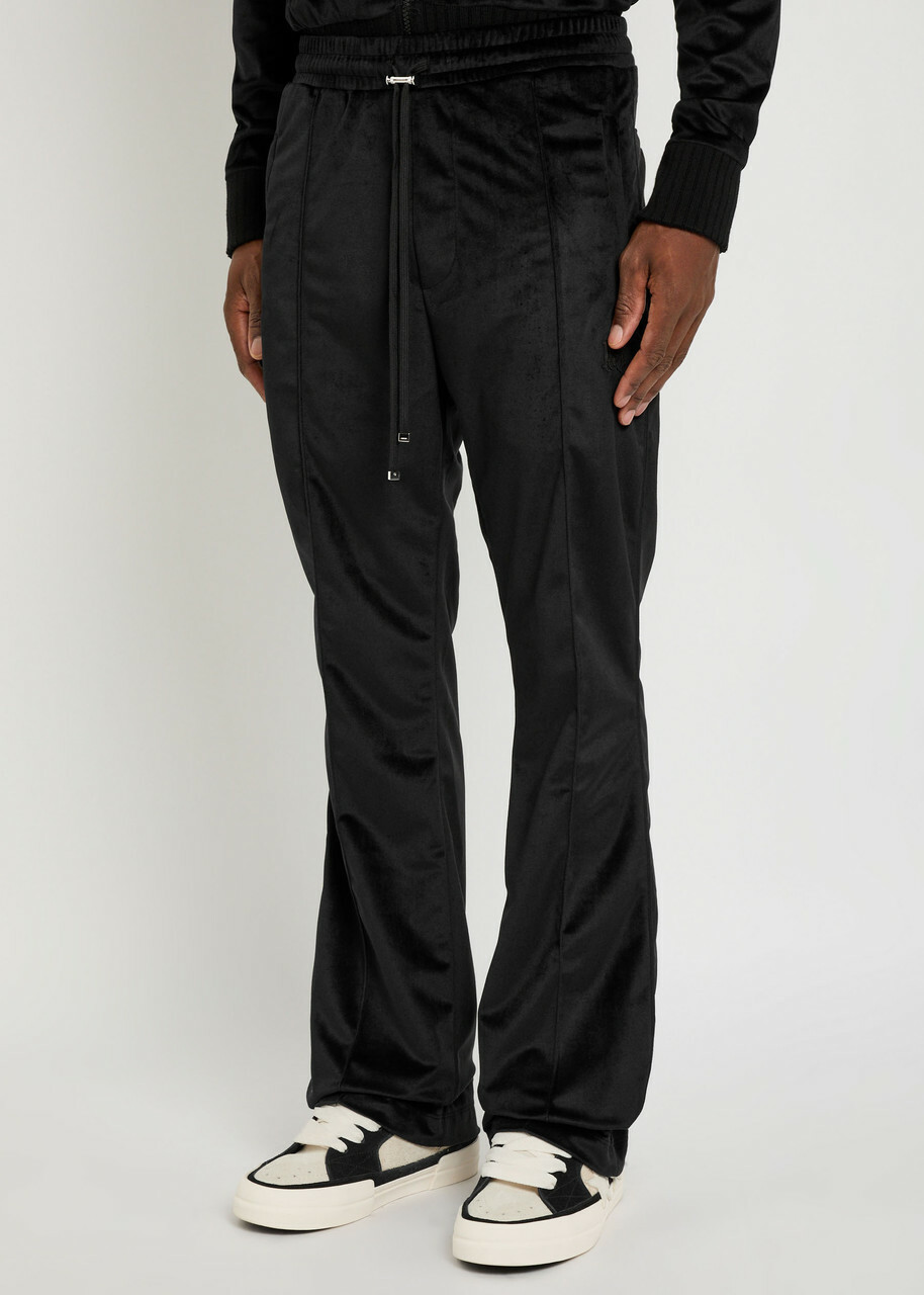 Amiri Logo-embroidered Velvet Track Pant Black Amiri