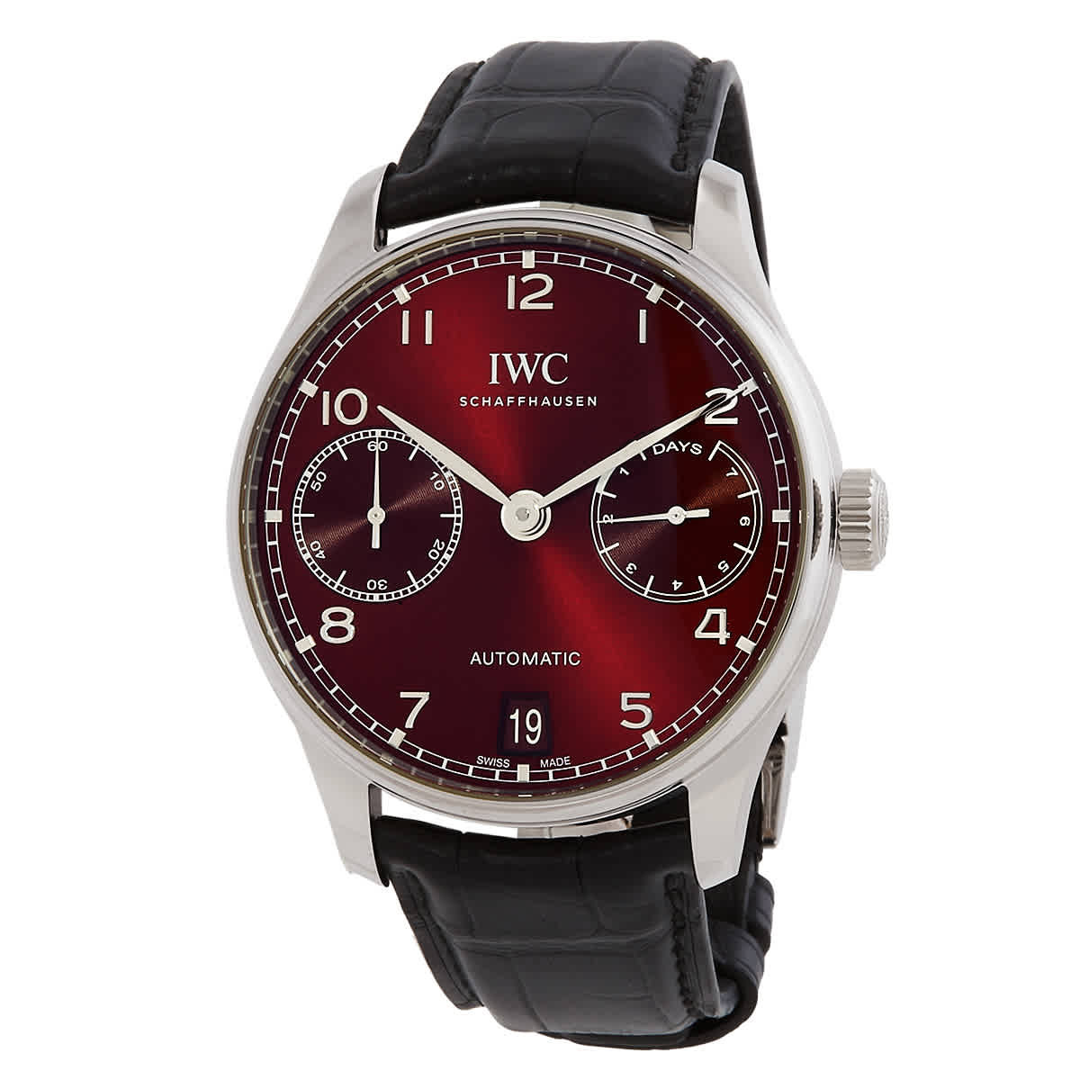 IWC Portugieser Automatic Burgundy Dial Mens Watch IW500714 IWC