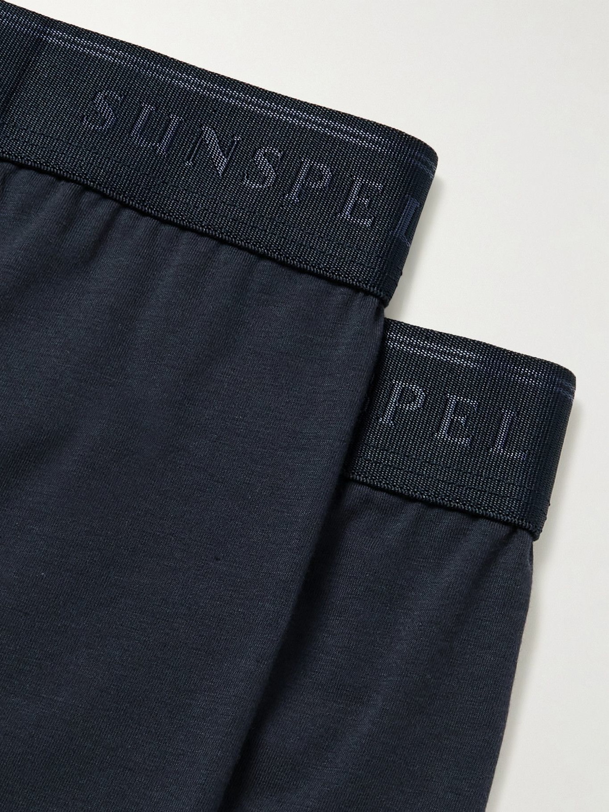 SUNSPEL - Two-Pack Stretch-Cotton Boxer Briefs - Blue Sunspel