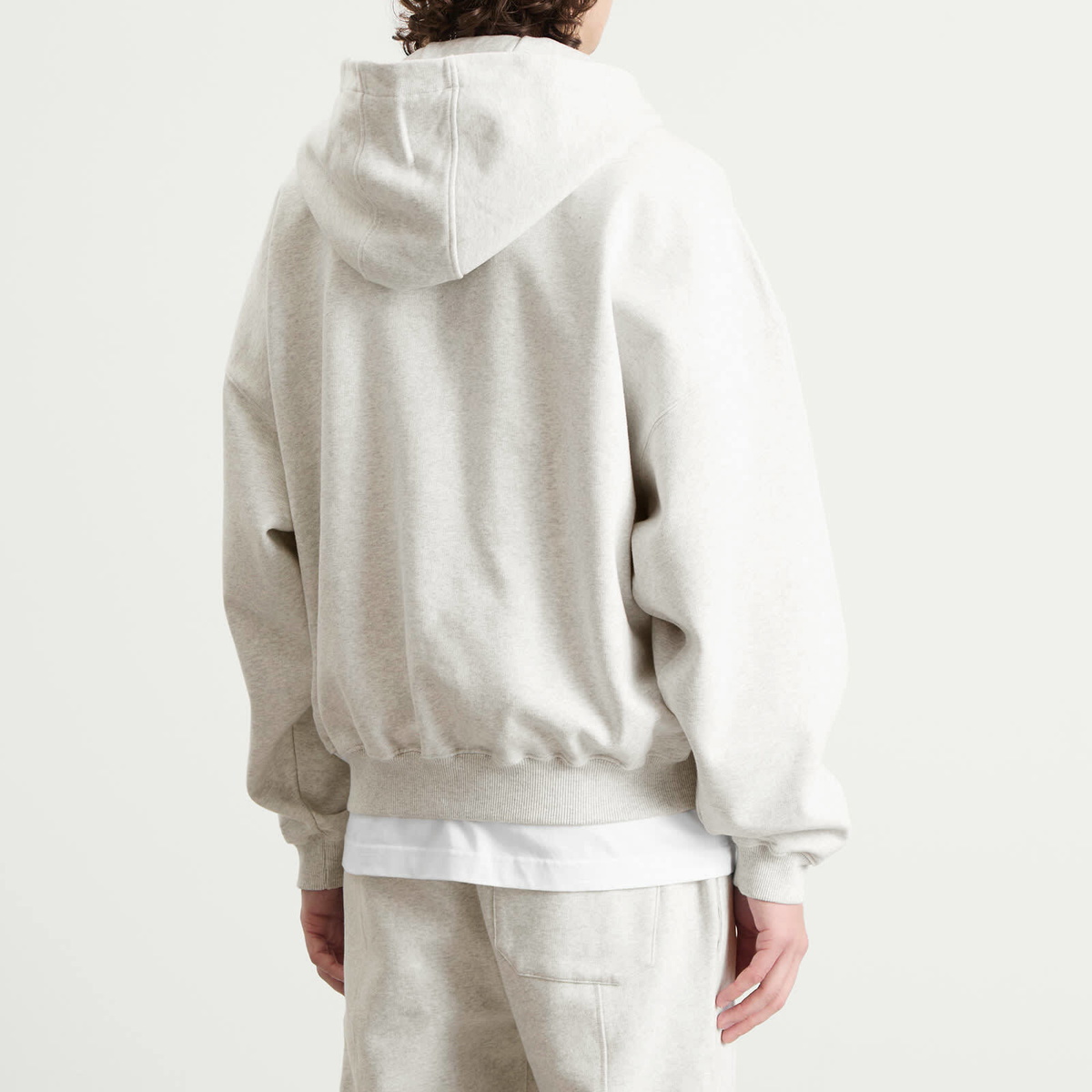 Cole Buxton Men's Mini Logo Zipped Hoodie in Light Grey Marl Cole Buxton