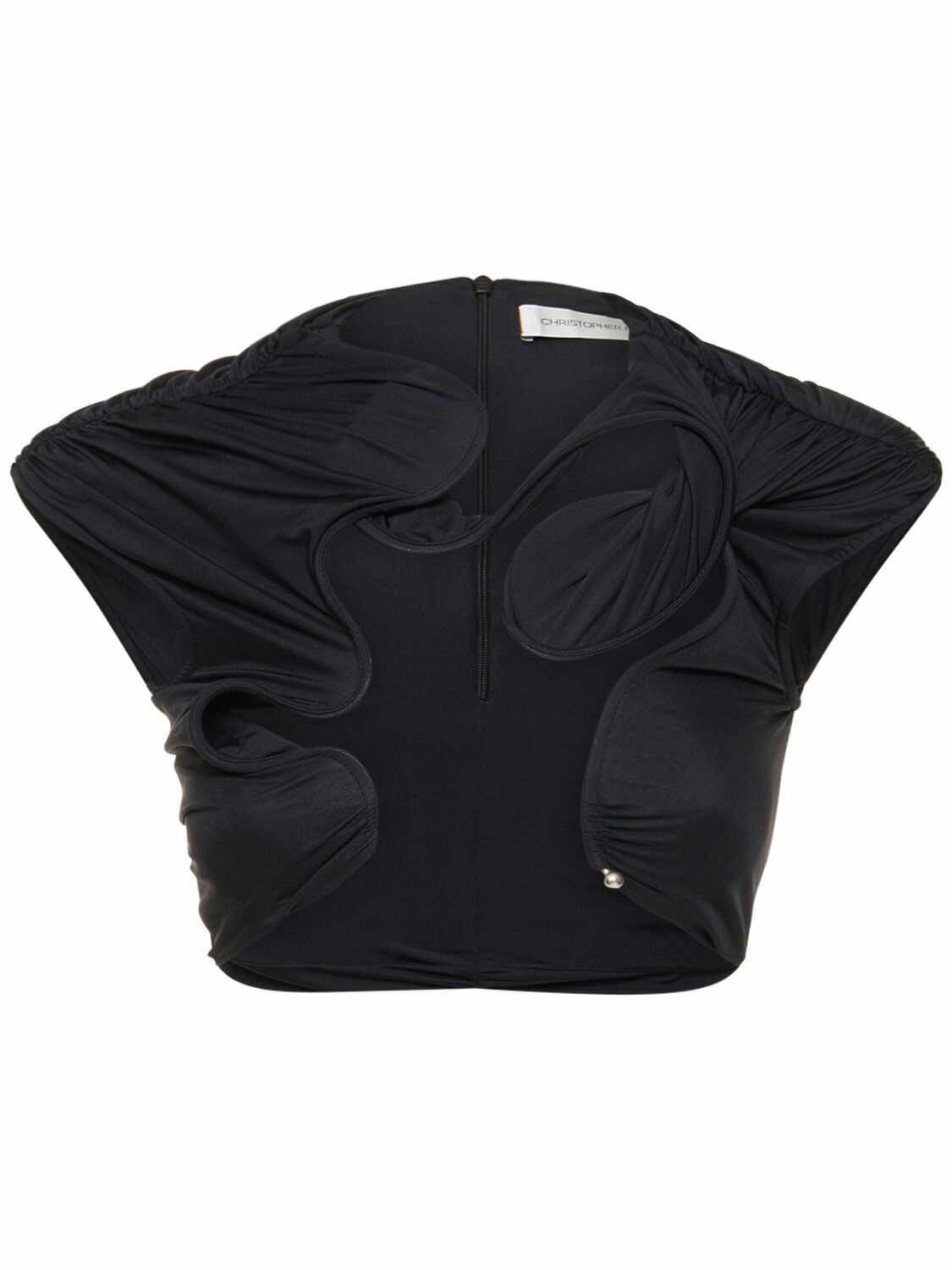 CHRISTOPHER ESBER Venus Cut Out Jersey Crop Top Christopher Esber