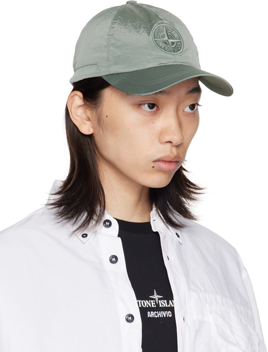 Stone Island Gray Nylon Metal Cap Stone Island