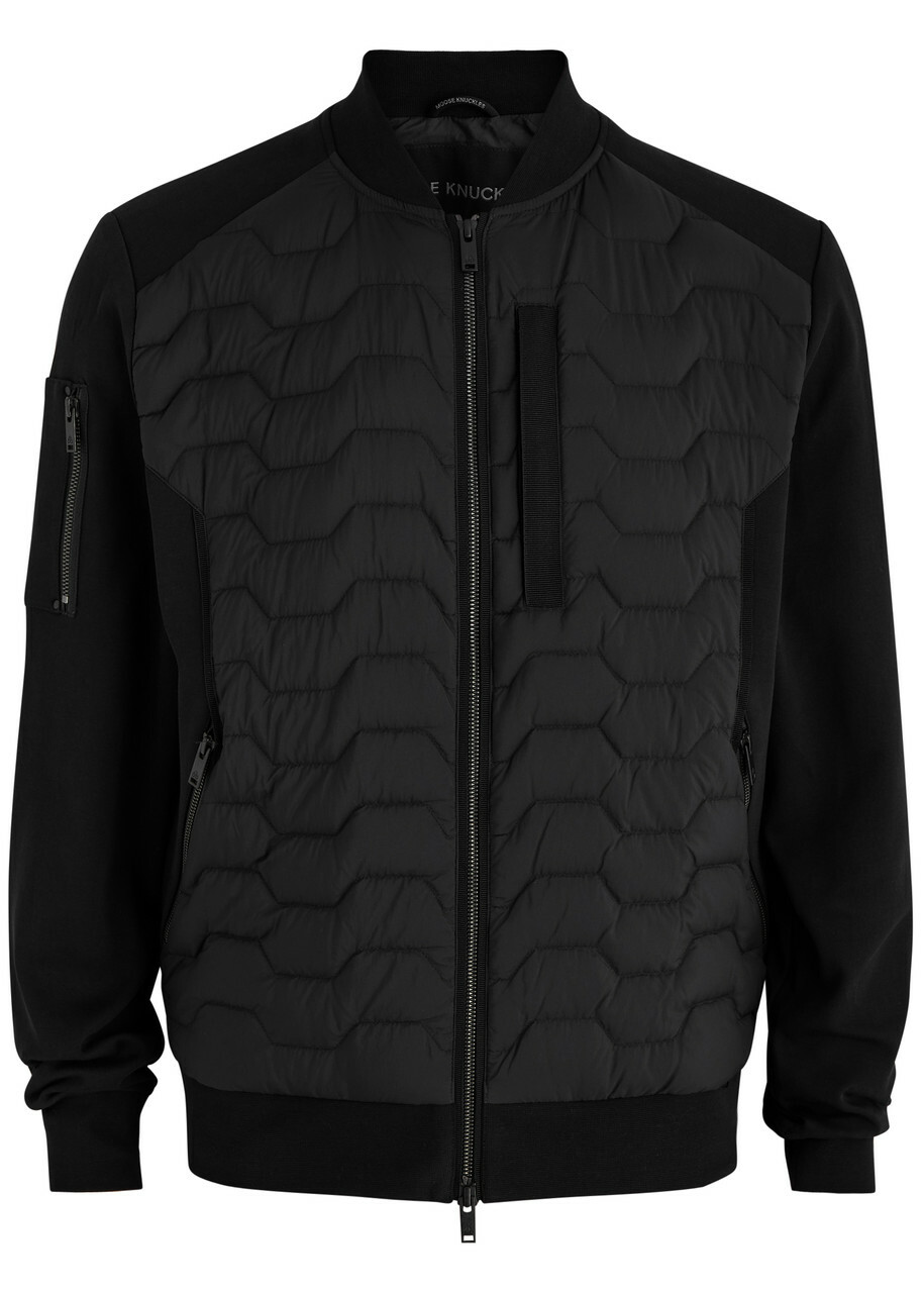 Moose Knuckles Granite Nylon and Cotton Bomber Jacket Black Moose Knuckles