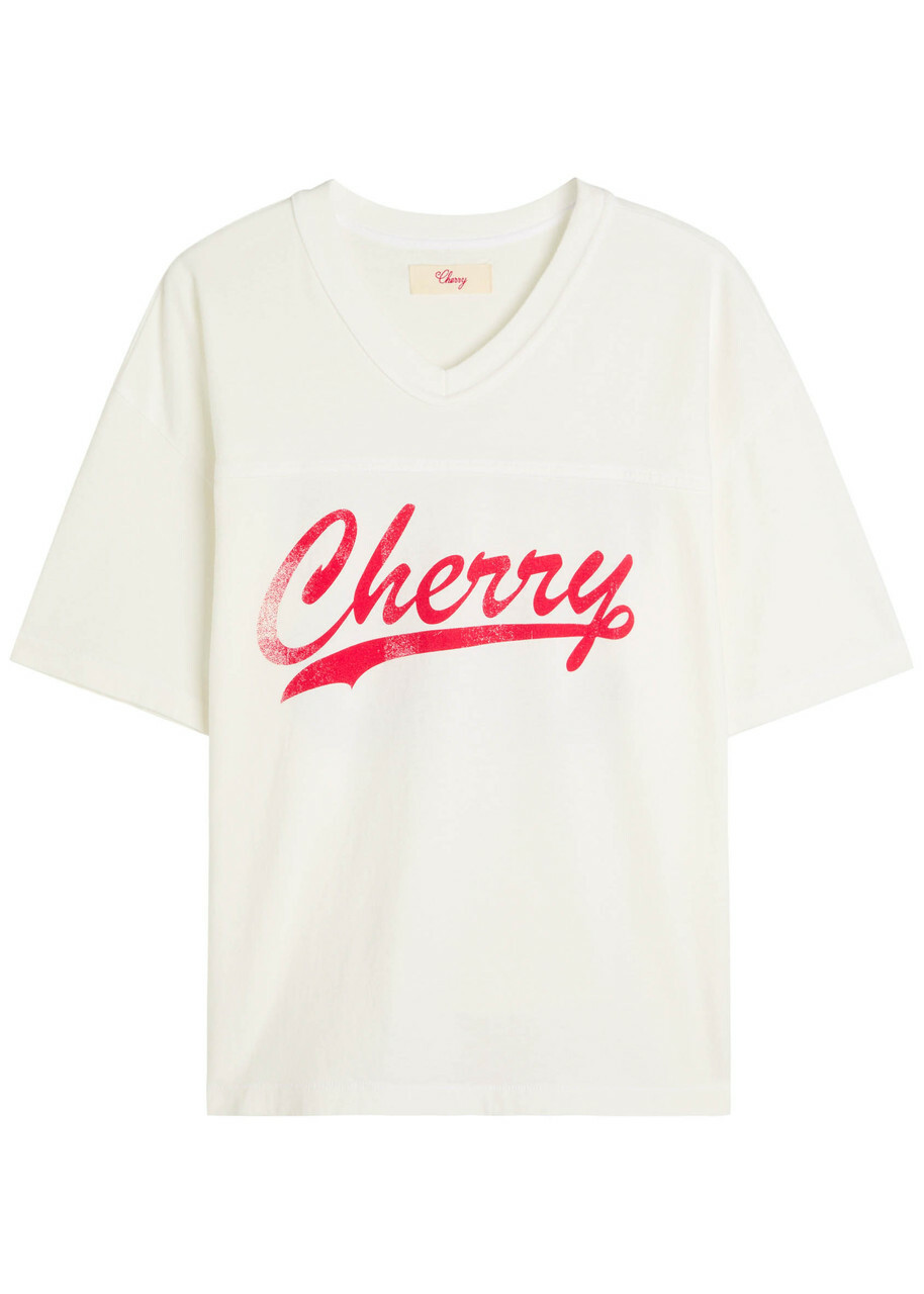 Cherry Los Angeles Logo-print Panelled Cotton T-shirt White CHERRY LA