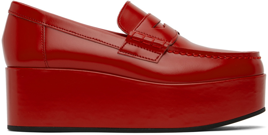 Comme des Garçons Girl Red Platform Loafers Comme des Garcons Girl