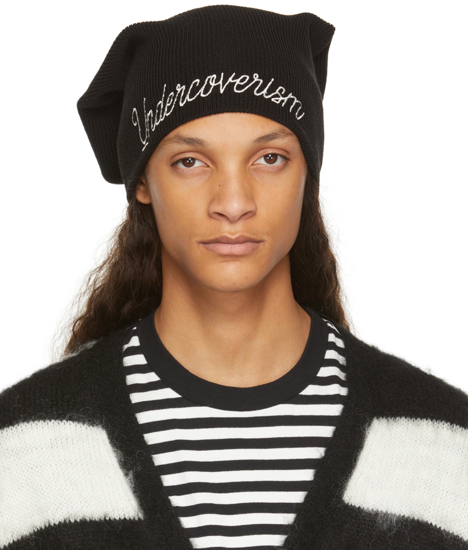 Undercoverism Black Ribbed Logo Beanie Undercoverism
