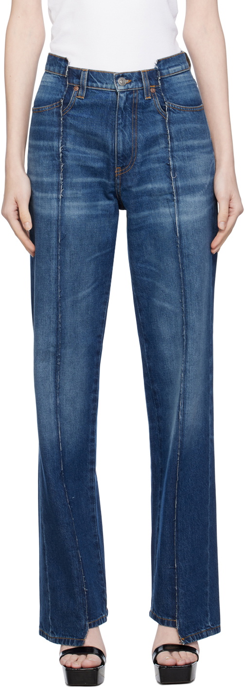 Victoria Beckham Blue Deconstructed Jeans Victoria Beckham