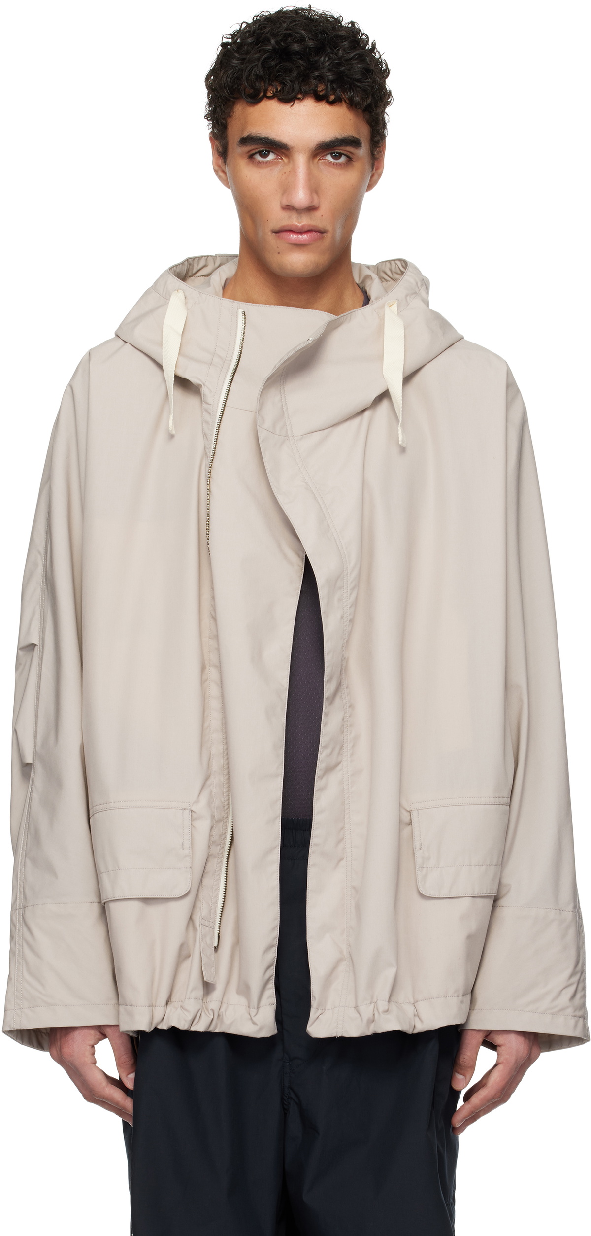 nanamica Gray Hooded Deck Jacket Nanamica