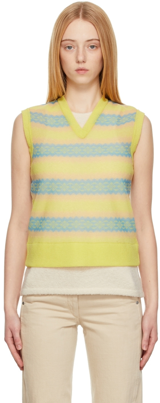 Our Legacy Yellow Argyle Vest Our Legacy