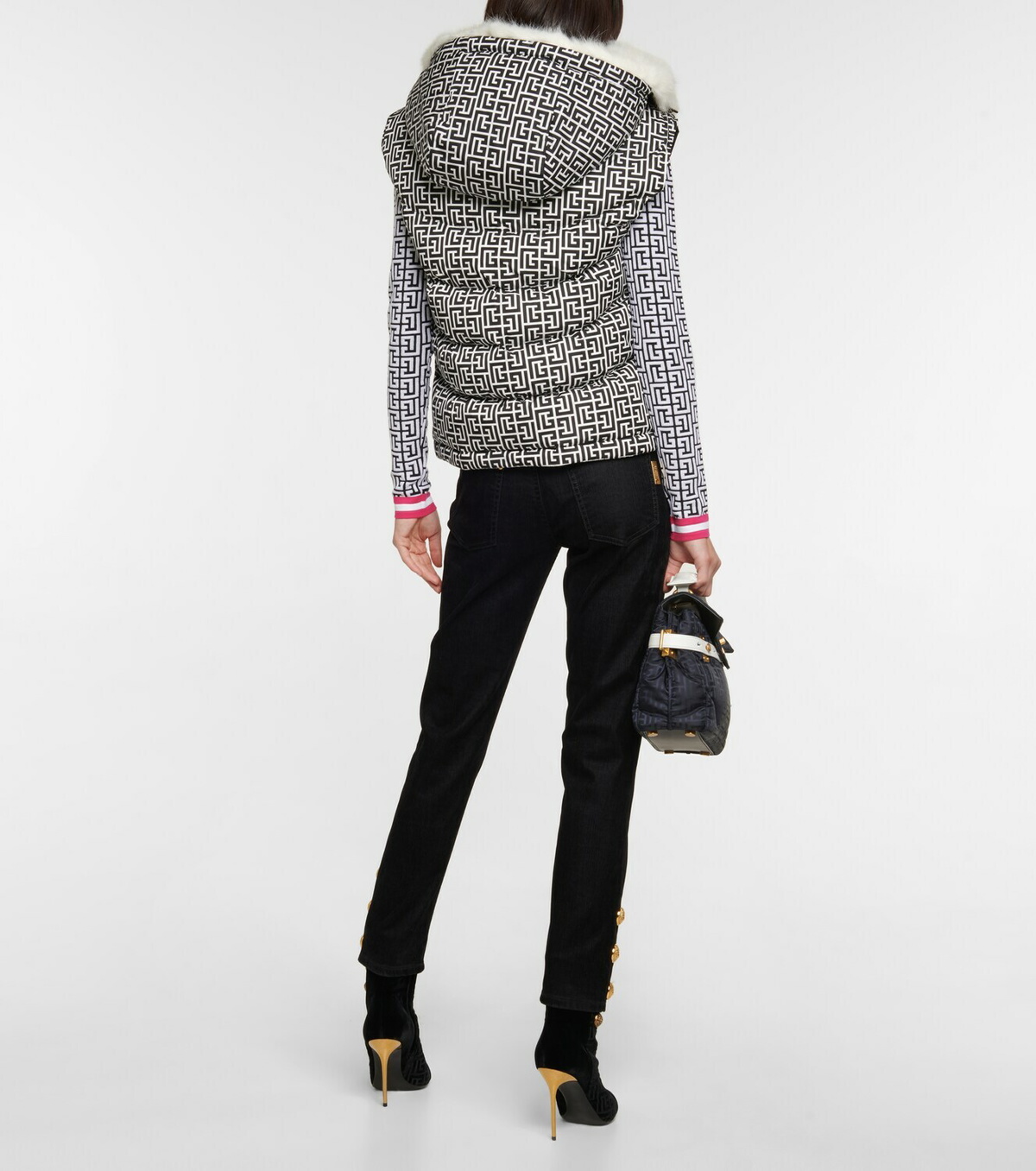 Balmain - Monogram faux fur-trimmed vest Balmain