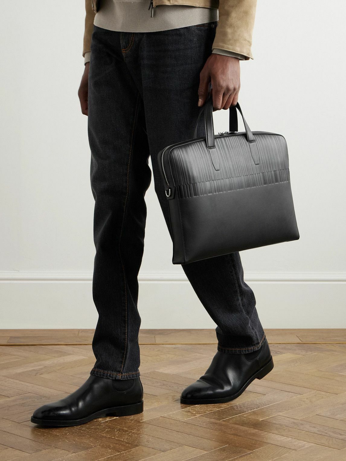 Paul Smith - Debossed Leather Briefcase Paul Smith