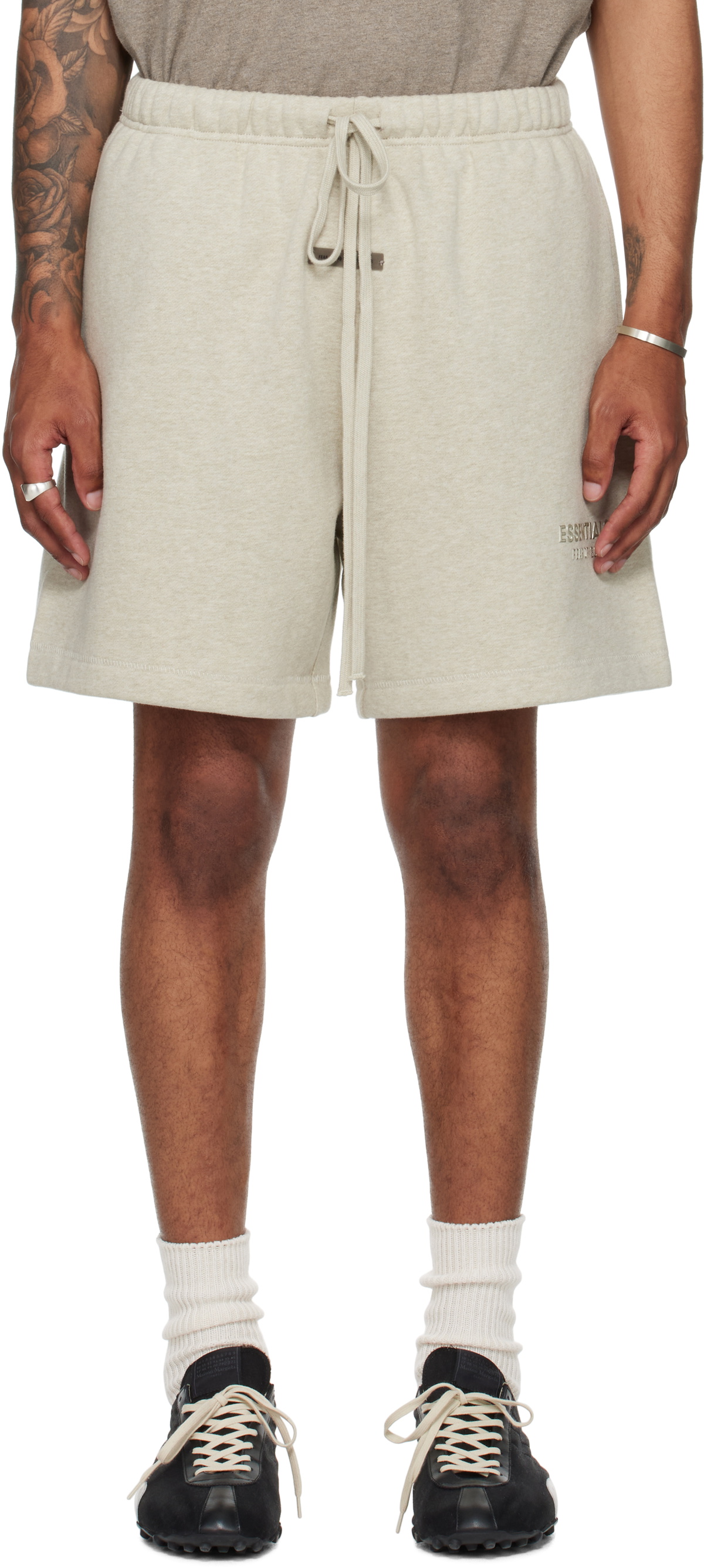 Fear of God ESSENTIALS Beige Soccer Fleece Shorts Fear Of God Essentials
