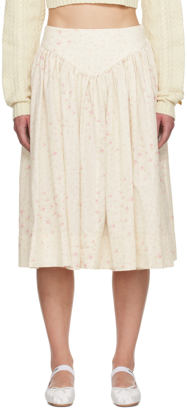 Sandy Liang Off-White Roth Midi Skirt Sandy Liang