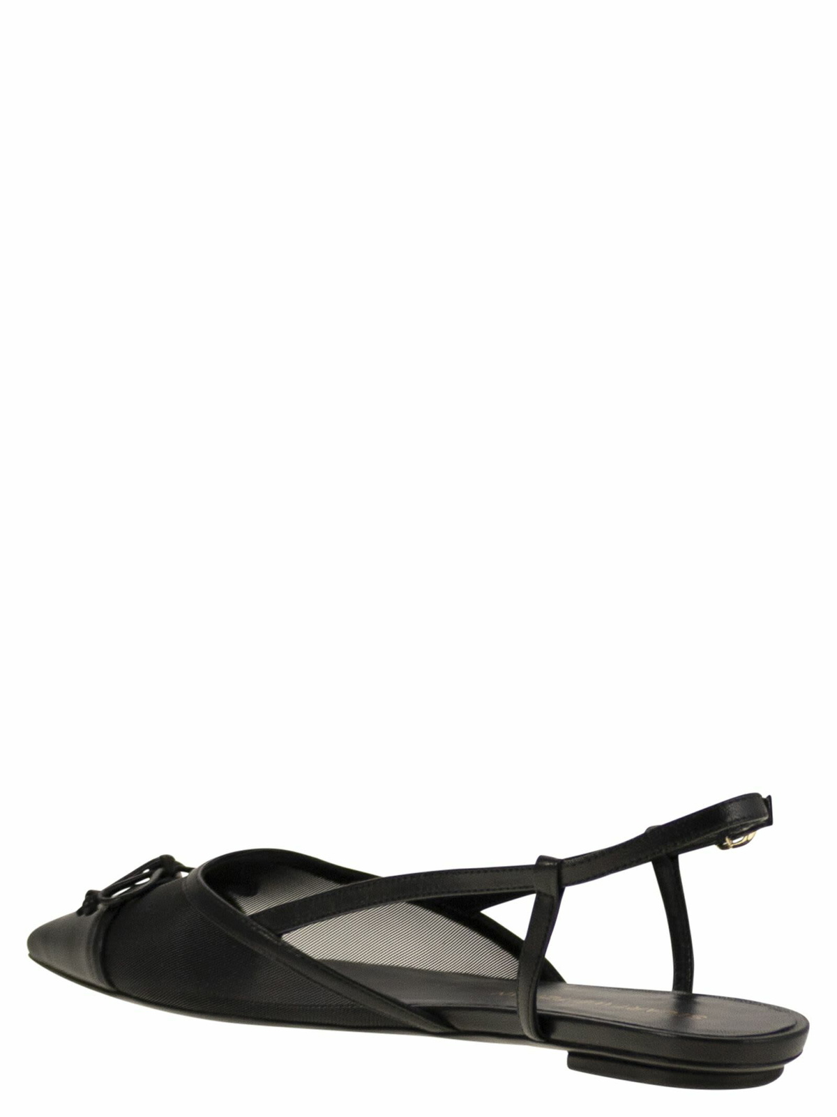 Stuart Weitzman Kitty - Leather And Transparent Fabric Slingback Stuart ...