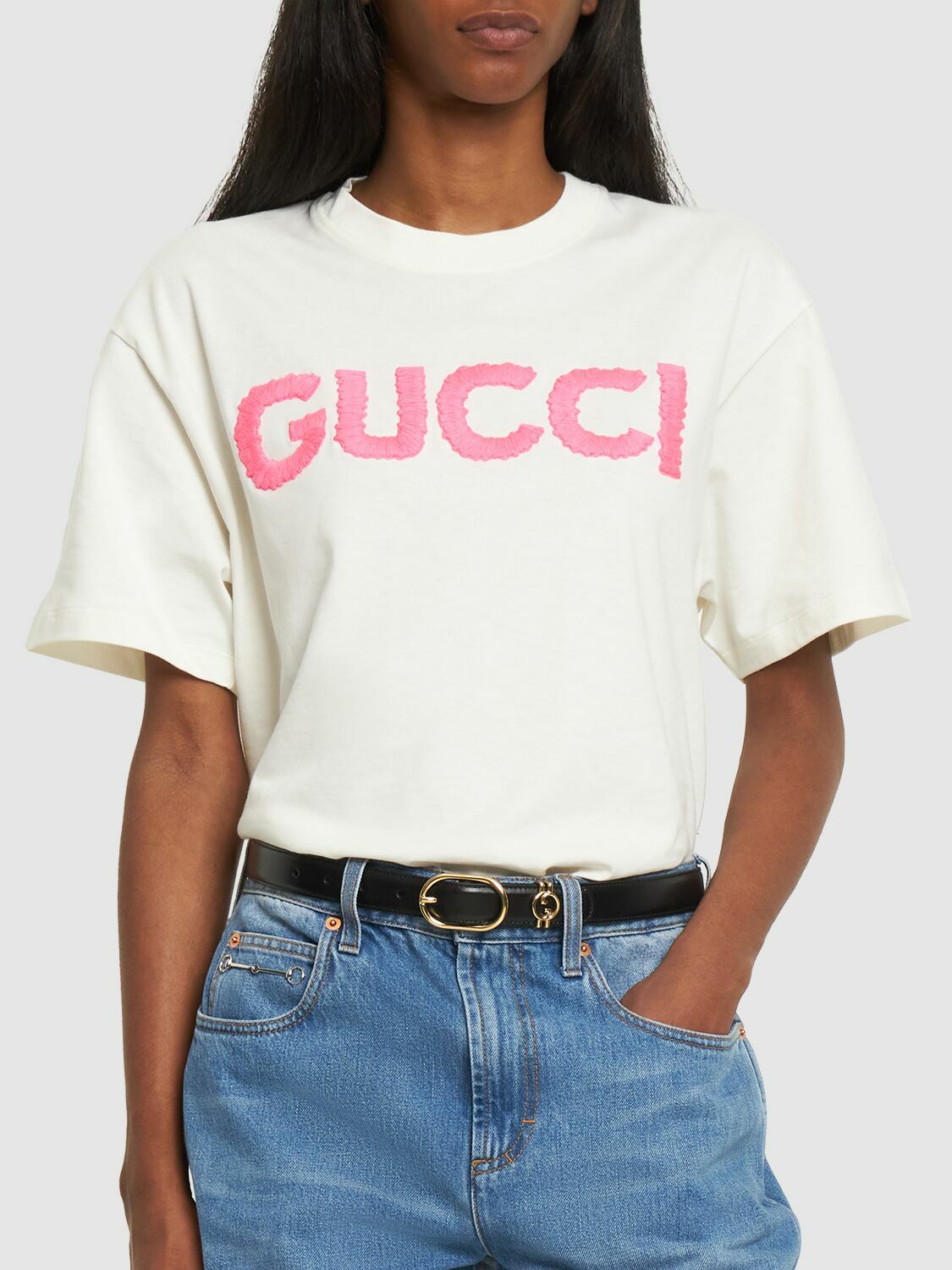 GUCCI - 25mm Round Interlocking G Leather Belt Gucci