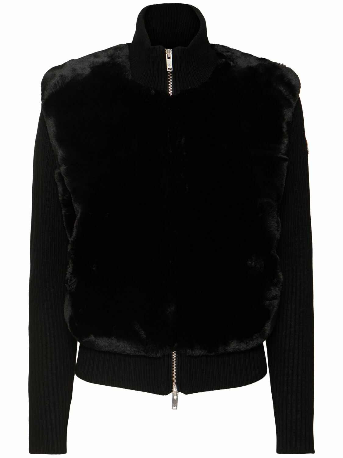 MOOSE KNUCKLES Dula Bunny Faux Fur Sweater Jacket Moose Knuckles