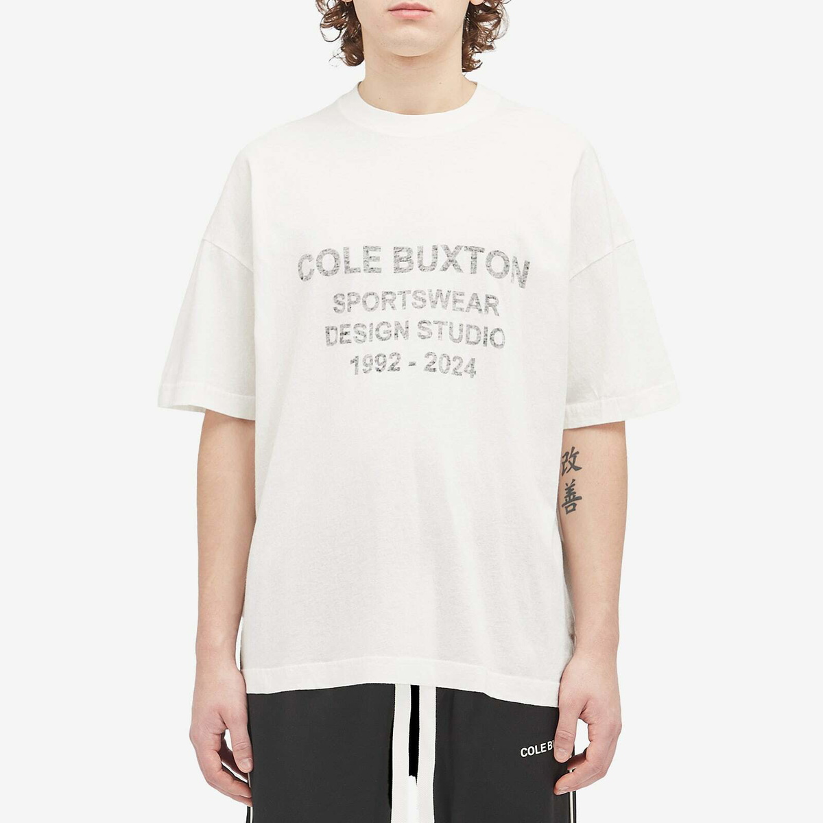 Cole Buxton Men's Inside Out Logo T-Shirt in Vintage White Cole Buxton
