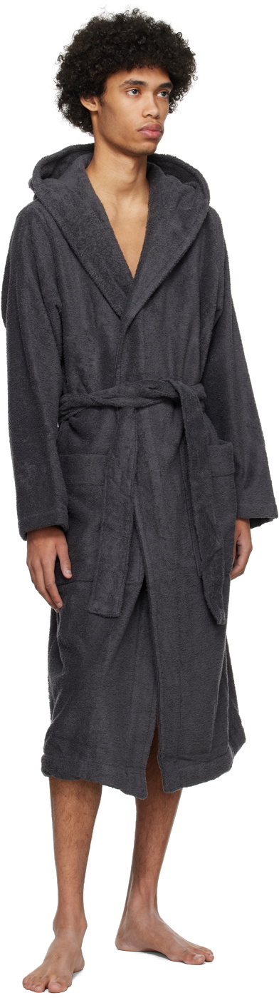 Tekla Gray Hooded Bathrobe Tekla Fabrics