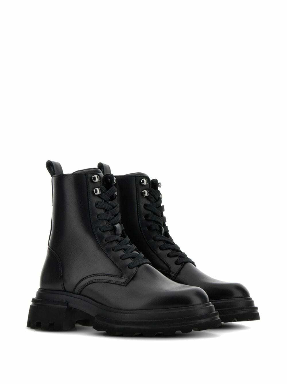 HOGAN - Leather Combat Boots Hogan