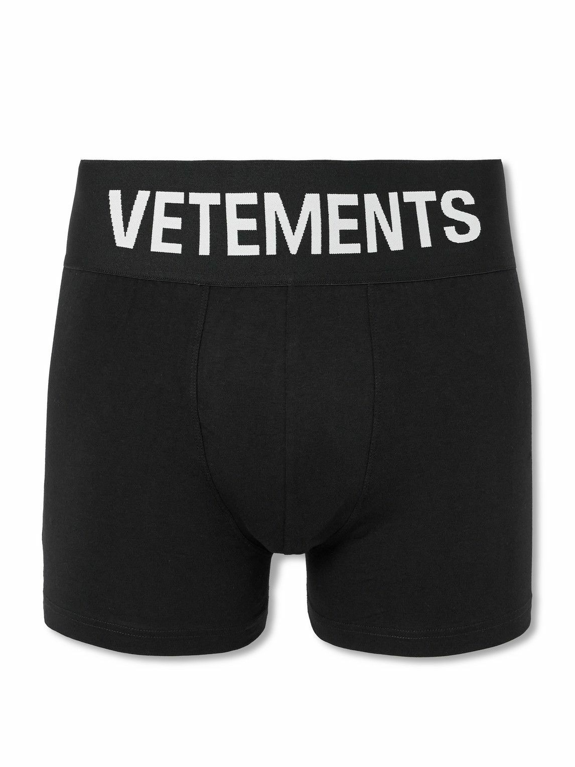 VETEMENTS - Logo-Print Stretch-Cotton Boxers - Black Vetements