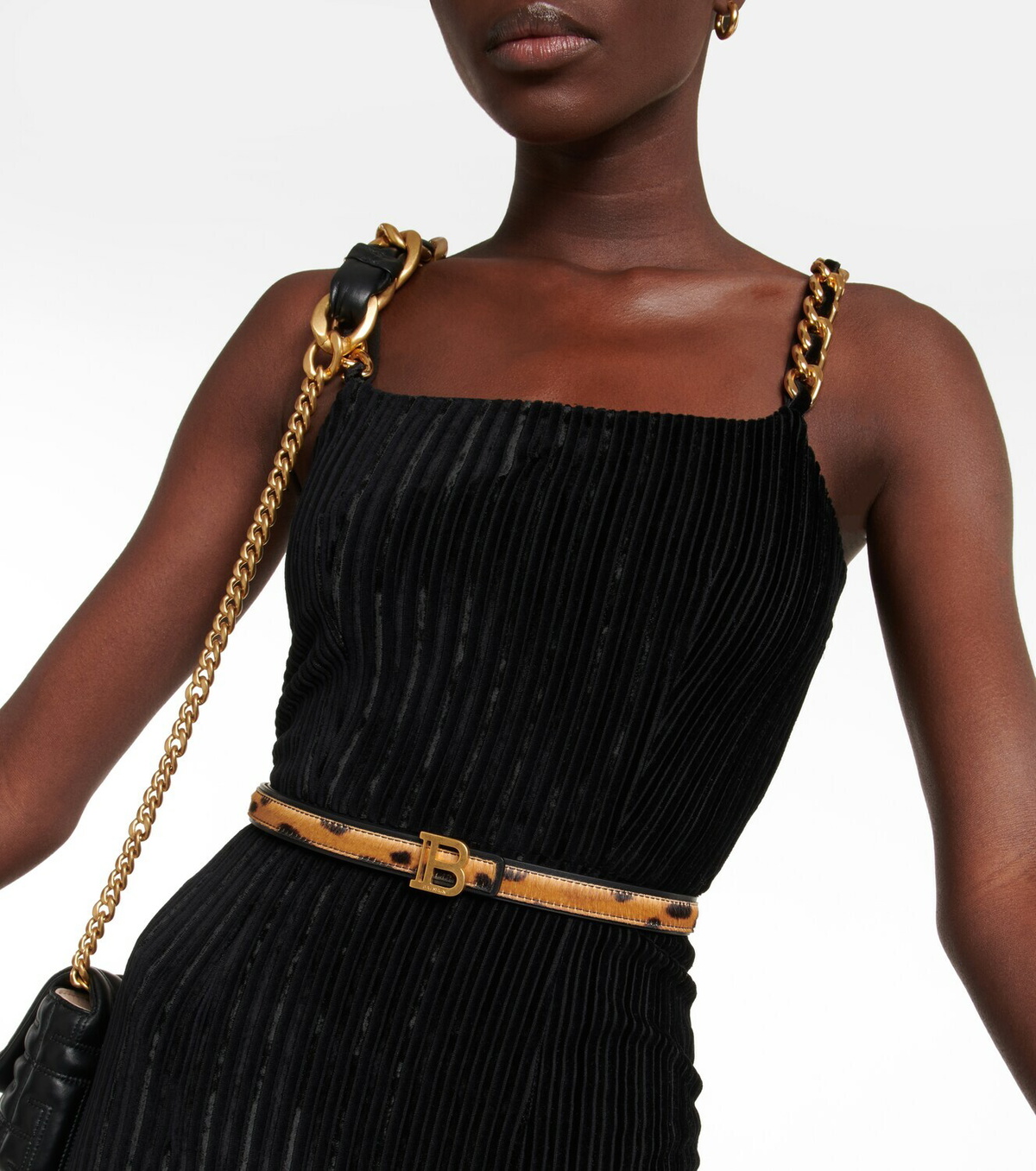 Balmain - B-Belt leopard-print calf hair belt Balmain