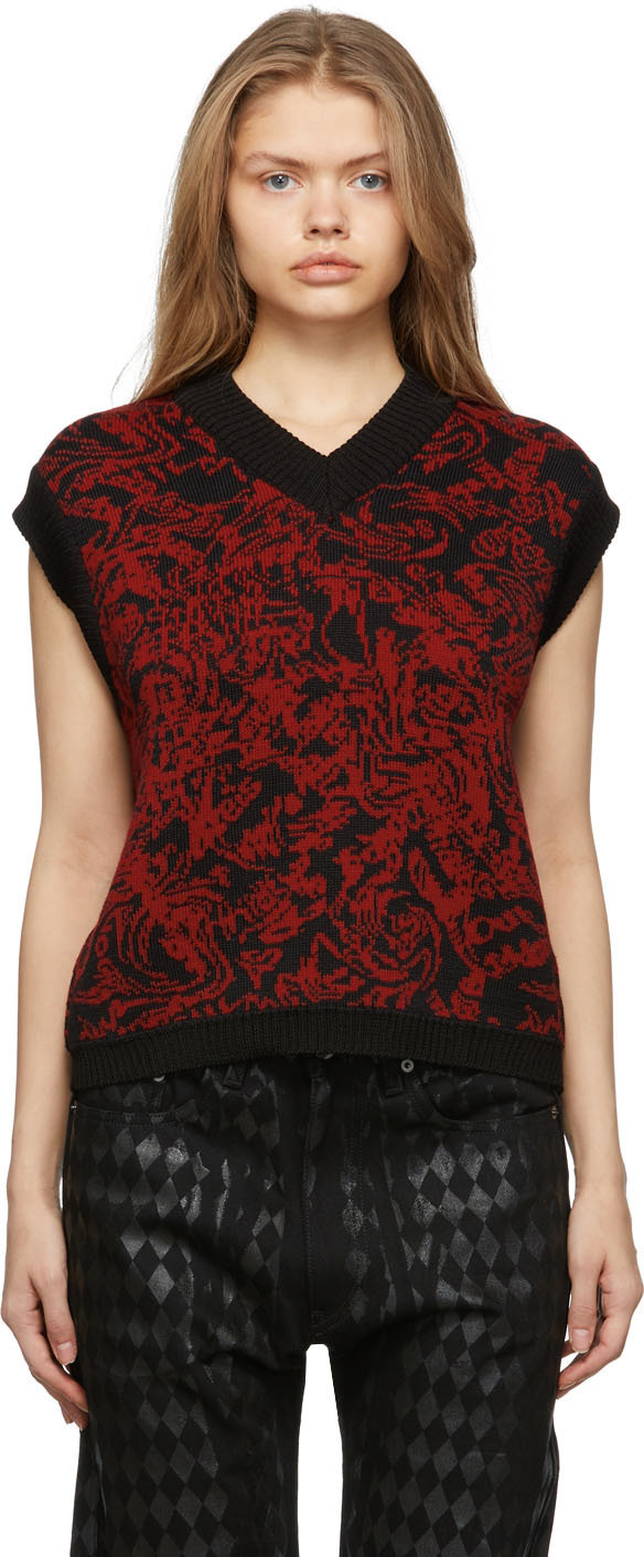 Serapis Black & Red Knit Vest Serapis