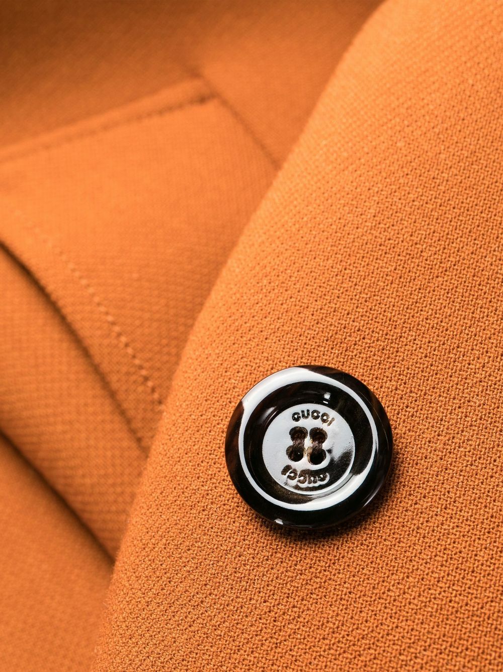 Gucci Orange Double-Breasted Wool Coat Gucci