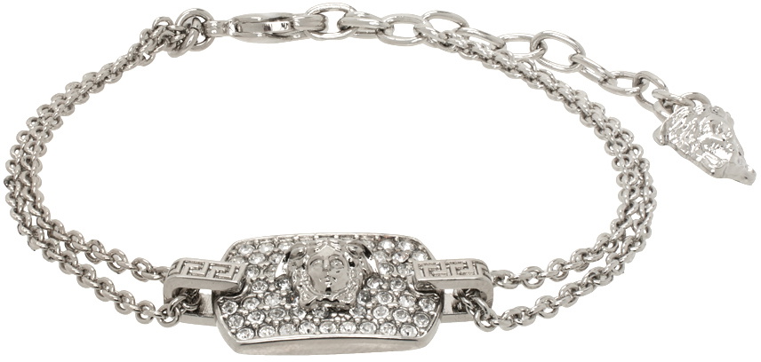 Versace Silver Medusa Tag Bracelet Versace