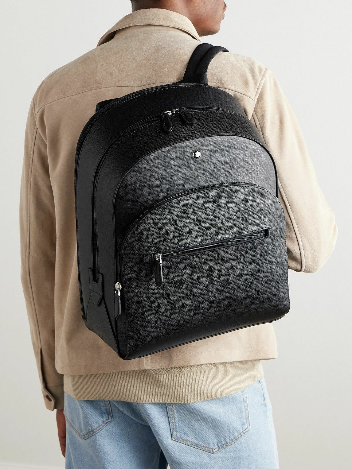 Montblanc - Sartorial Large Cross-Grain Leather Backpack Montblanc