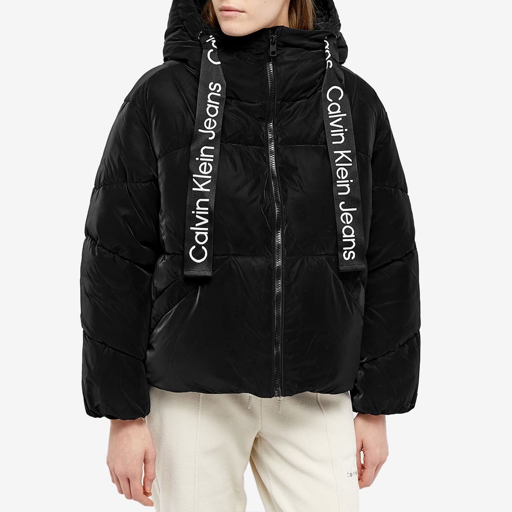 Calvin Klein Women's Drawcord Puffer Jacket in Black Calvin Klein