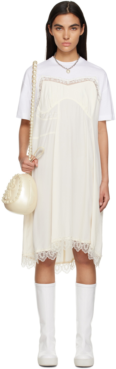 Simone Rocha Off-White Lace Midi Dress Simone Rocha