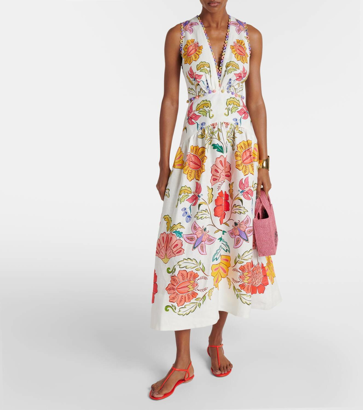 Farm Rio Floral Insects linen midi dress Farm Rio