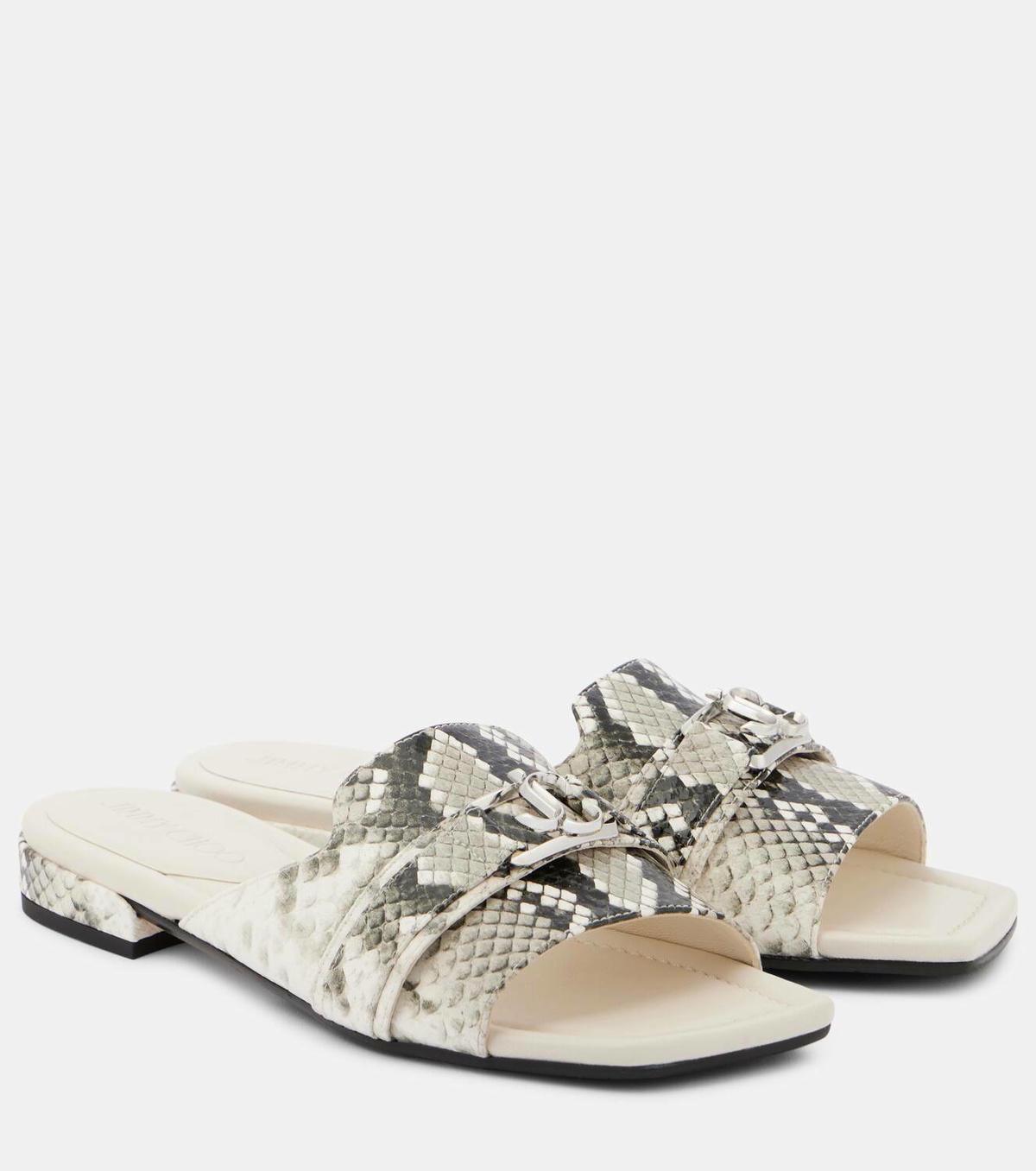 Jimmy Choo Nako snake-effect leather slides Jimmy Choo
