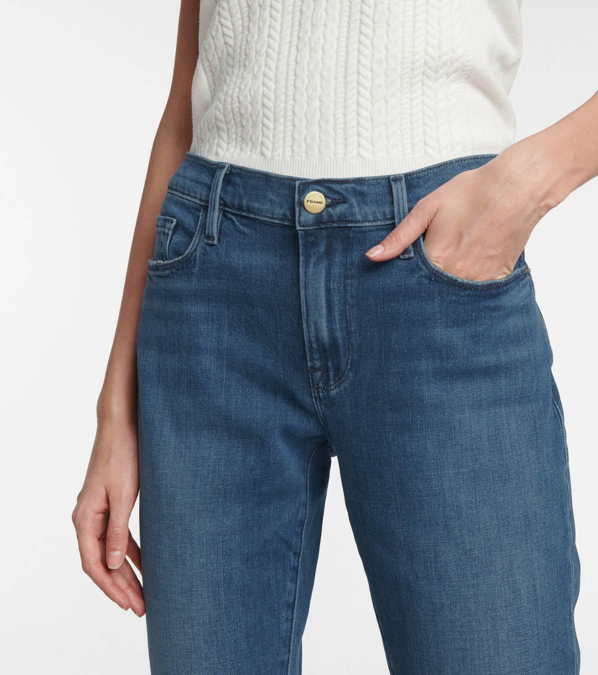 Frame - Le Garçon mid-rise skinny jeans Frame Denim