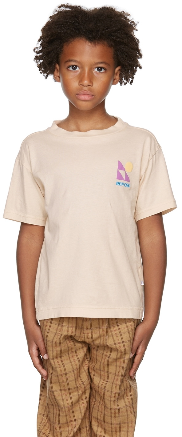 Repose AMS Kids Beige Logo T-Shirt Repose AMS