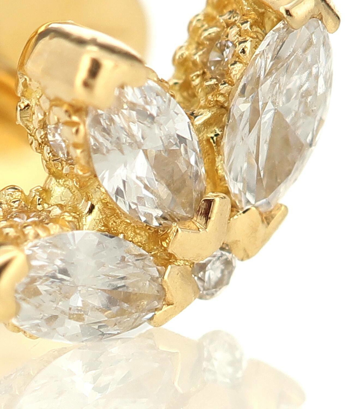 Maria Tash Lotus 18kt yellow gold single earring with diamonds Maria Tash